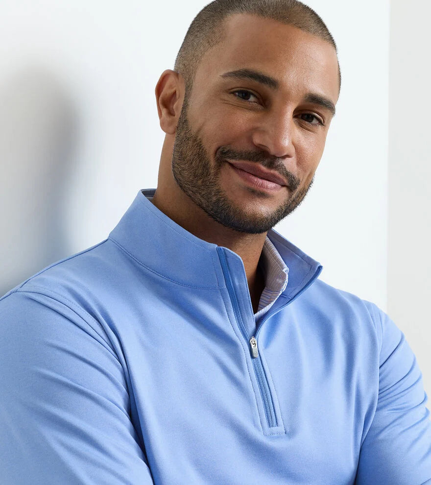 Perth Mélange Performance Quarter-Zip Blue Bird